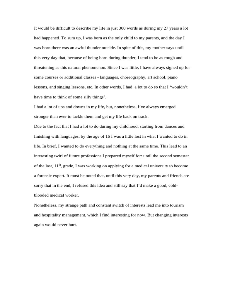 My Life Journey in 300 Words | PDF | Poetry