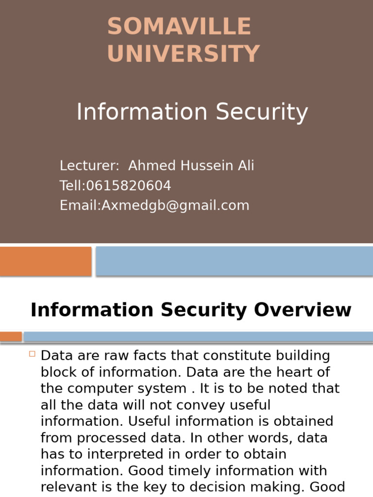 Information Security Chapter 1 | PDF | Information Security | Information
