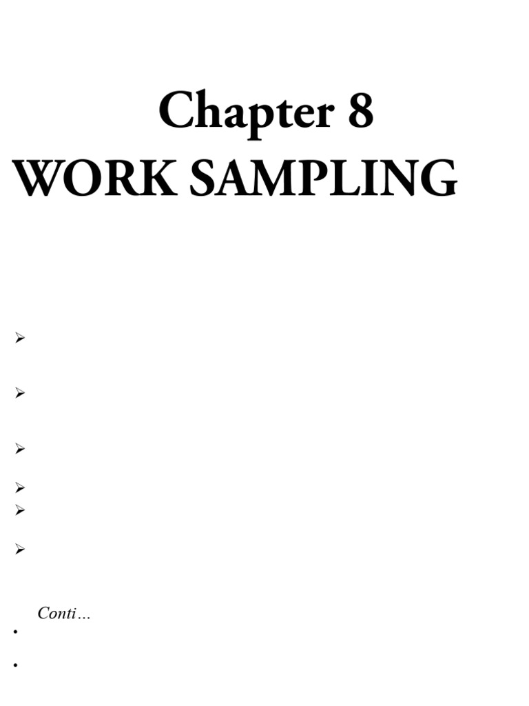 Lecturenote - 727845111chapter 8 Work Sampling | PDF | Sampling ...