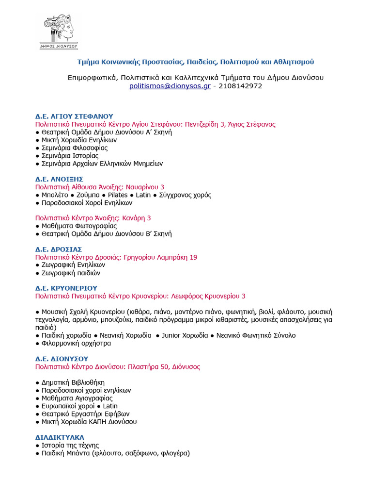 ΠΡΟΓΡΑΜΜΑ ΕΠΙΜΟΡΦΩΣΕΩΝ ΑΝΑ ΔΕ | PDF