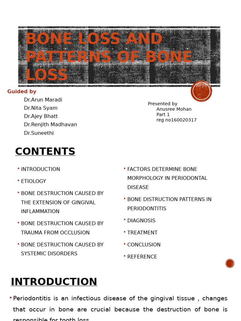 Bone Loss Patterns in Periodontal Disease | PDF | Periodontology | Bone