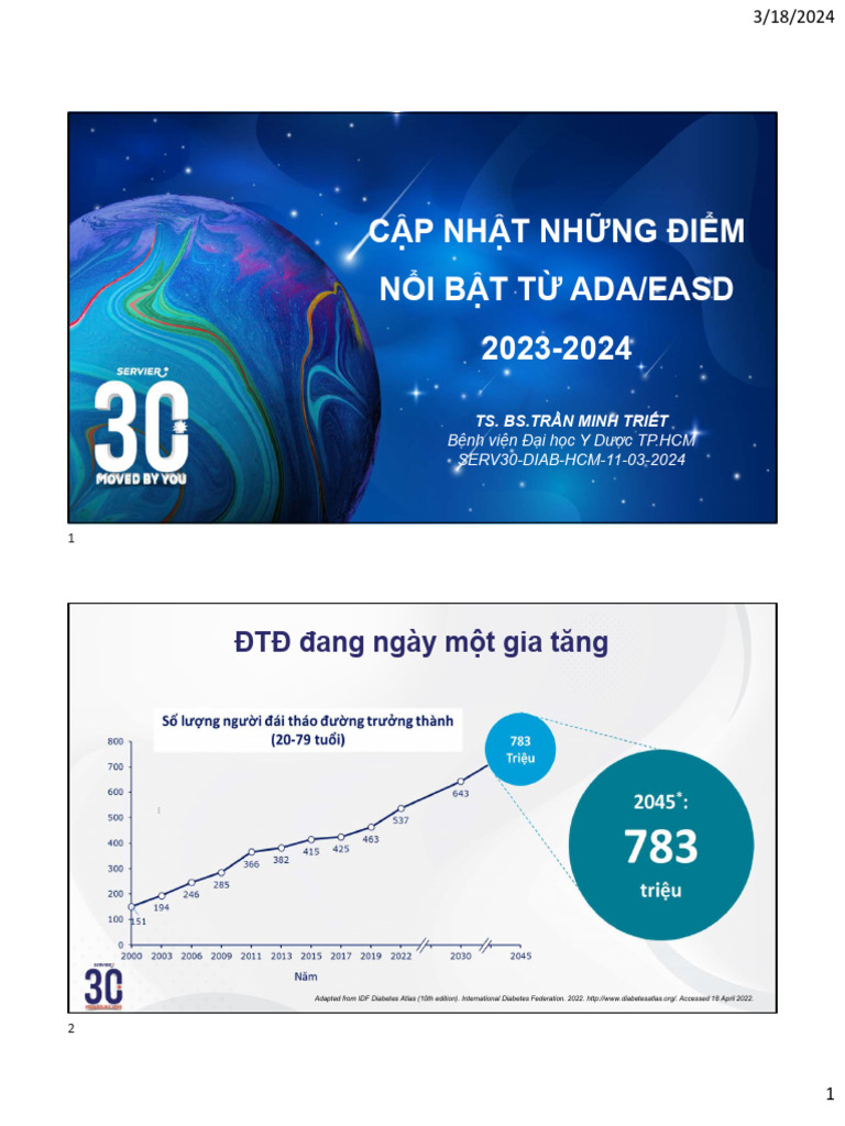 Cập Nhật Những Điểm Nổi Bật Từ ADA EASD 2023 - 2024 1 | PDF