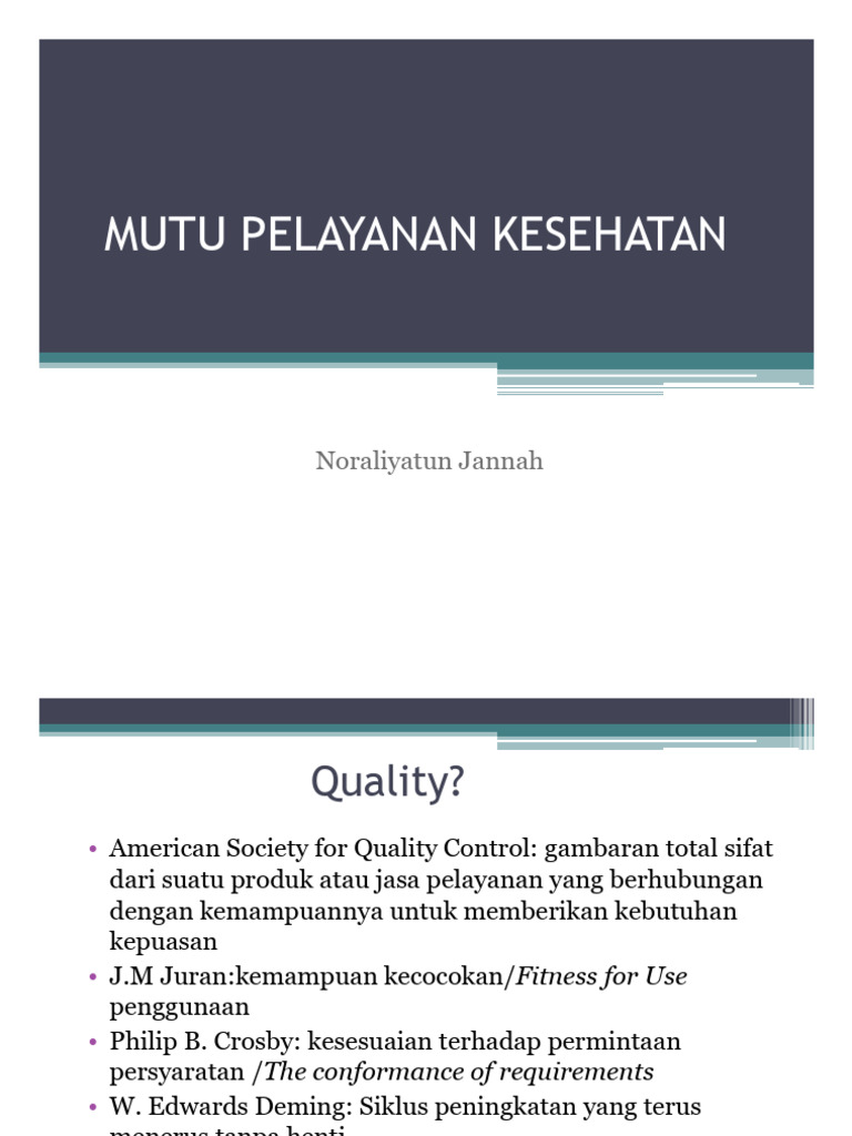 7 Dimensi Mutu Pelayanan Kesehatan | PDF