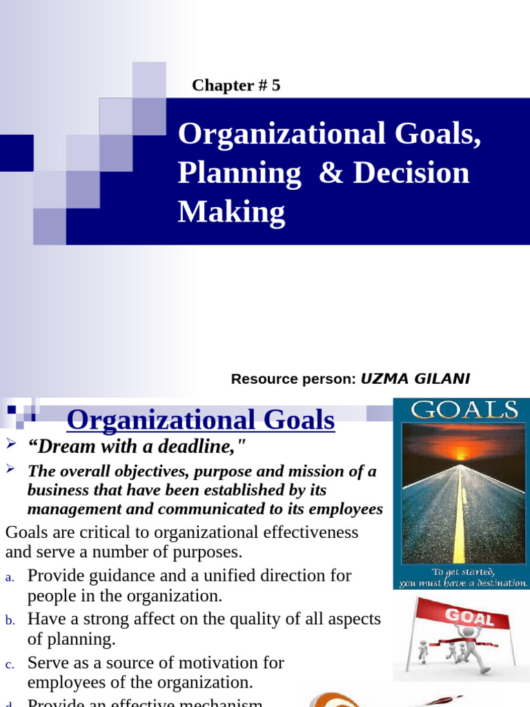 Organizational Goals and Planning Strategies | PDF | Rationality ...