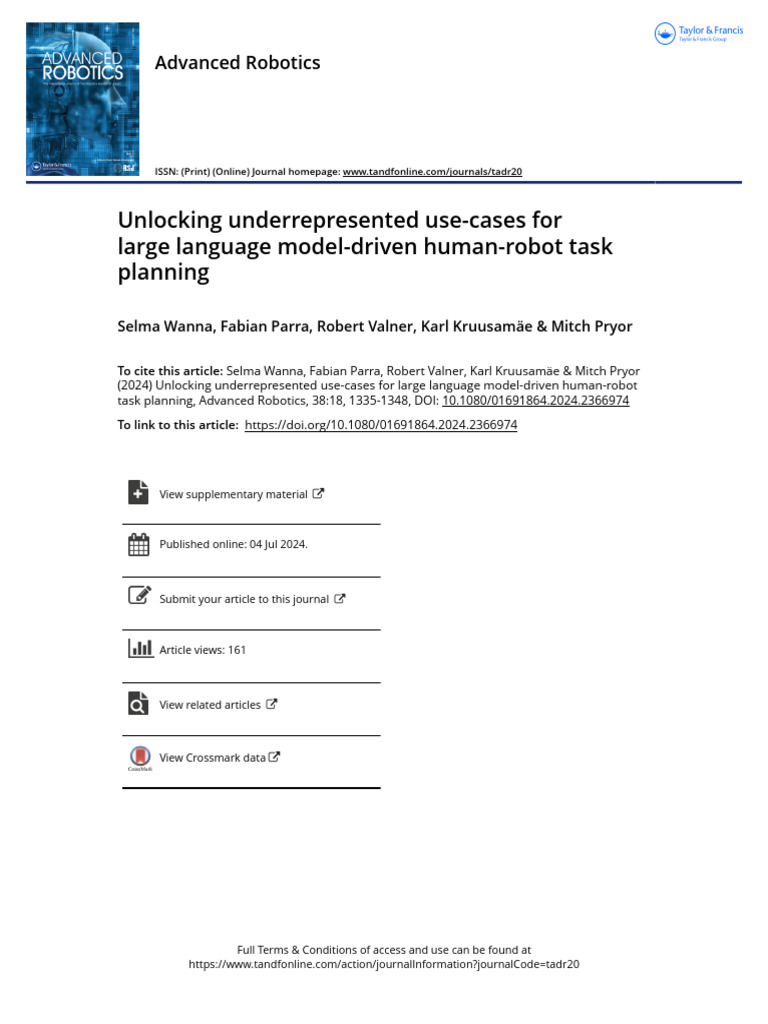 Unlocking Underrepresented Use-Cases For Large Language Model-Driven Human-Robot Task Planning ...
