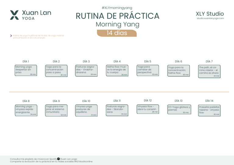 Calendario de La Rutina Morning Yang | PDF | Yoga | Ejercicio físico