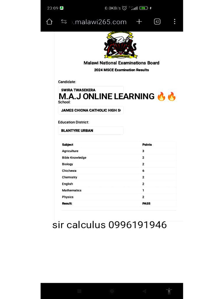 2024 MSCE RESULTS by Sir Calculus | PDF