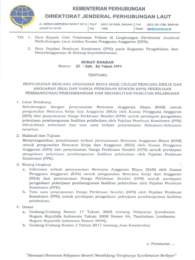 SE Penyusunan Rencana Anggaran Biaya RAB Usulan Rencana Kerja Dan Anggaran RKA Dan Harga ...