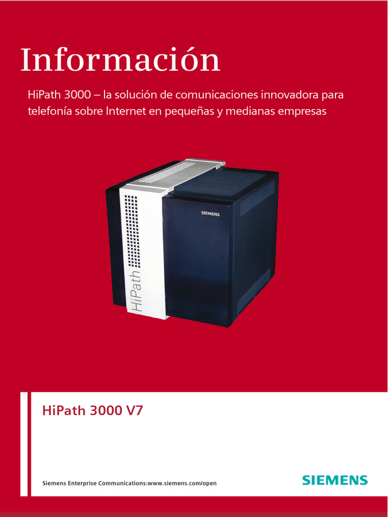 HiPath 3000 V 7 0 Data Sheet - ES | PDF | Internet | Módem