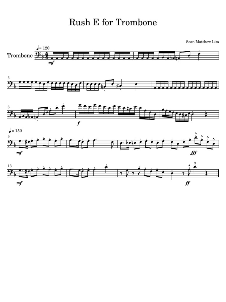 Rush E For Trombone | PDF