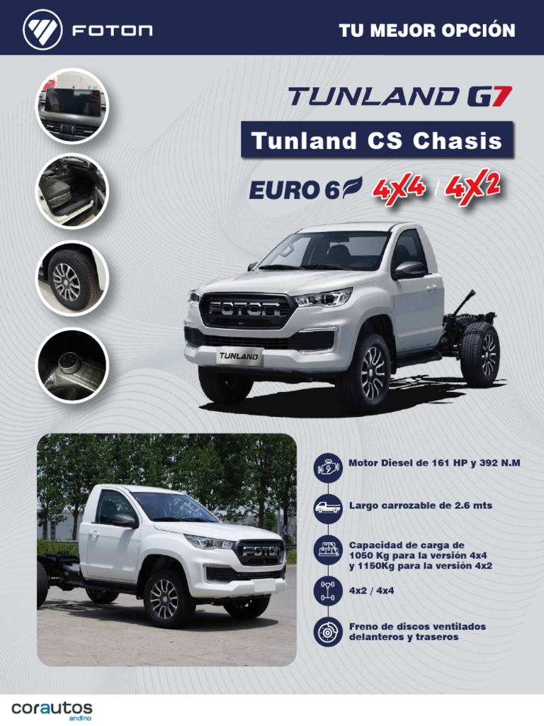 Ficha Técnica - Tunland G7 CS Chasis | PDF | Tracción en las cuatro ruedas | Eje