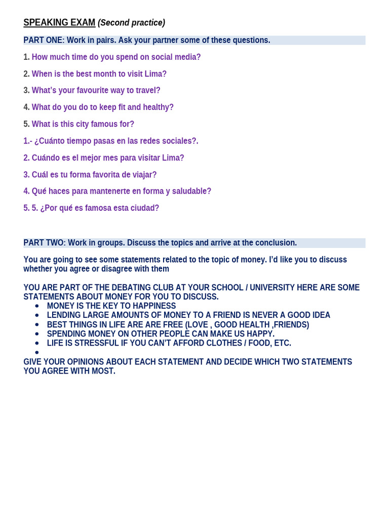 SP EXAM - Second-Practice - Basic12 | PDF