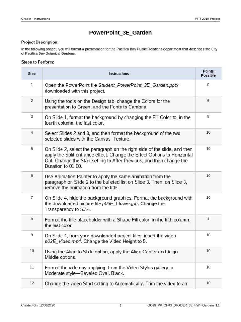 PowerPoint 3E Garden Instructions | PDF | Microsoft Power Point | Software