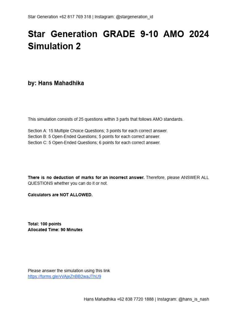 AMO 2024 Simulation by Hans Mahadhika | PDF | Business | Social Science