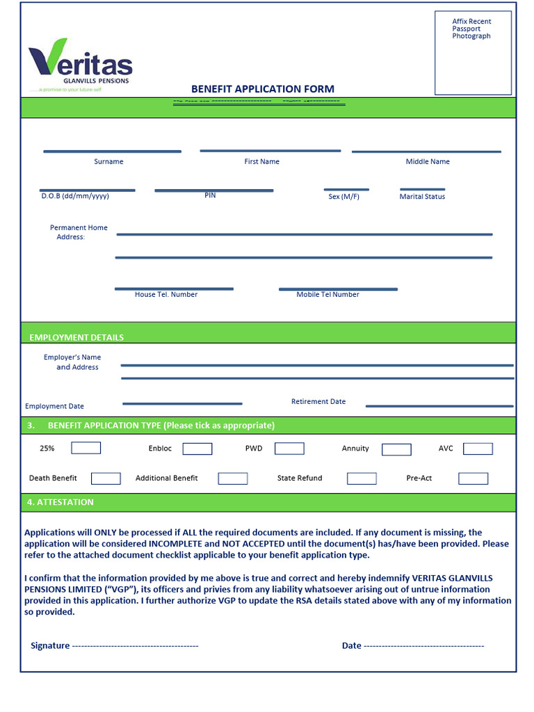 Benefit Application Form Guide | PDF