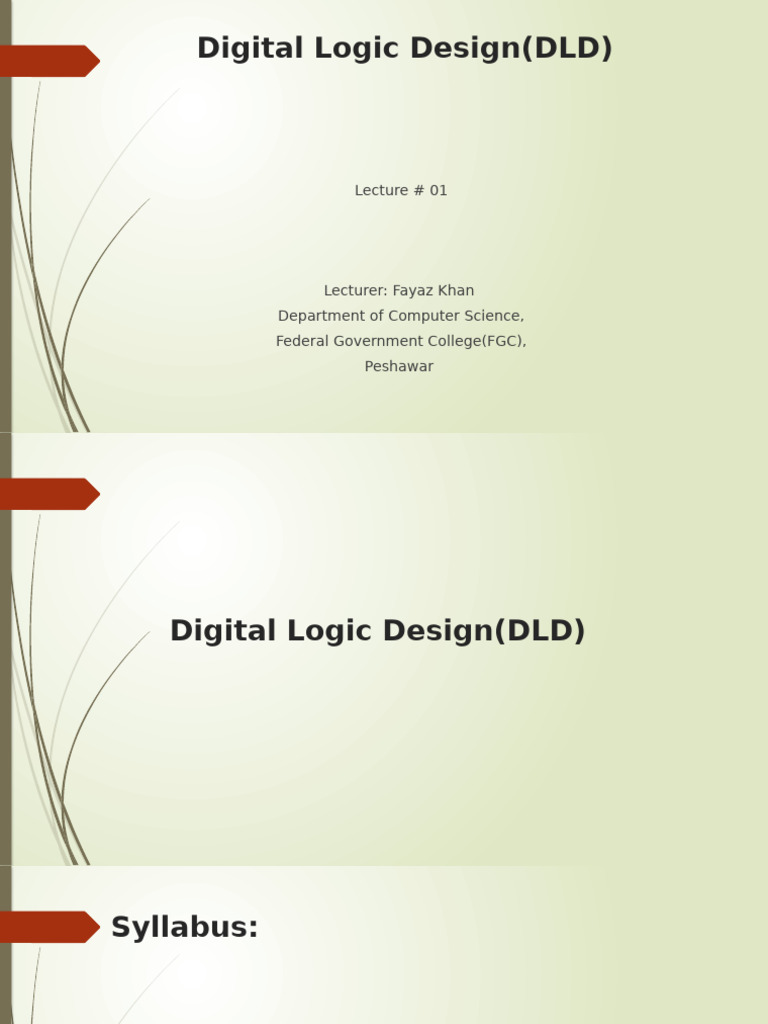 DLD Lecture # 01 | PDF | Numbers | Mathematics