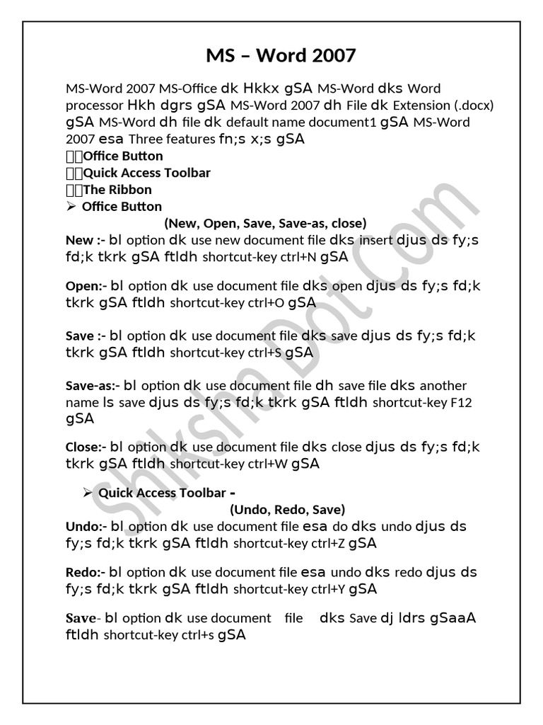 Ms Word 2007-1 | PDF