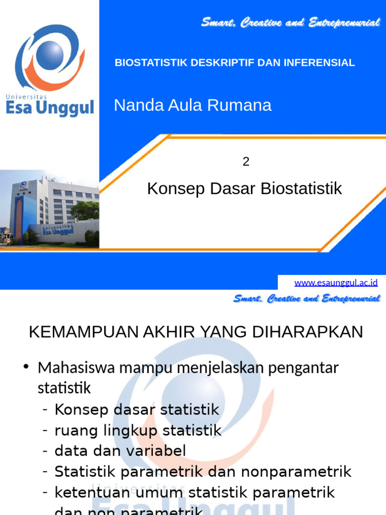 Bios Deskriptif Dan Inferensial (Konsep Dasar Biostatistik) | PDF