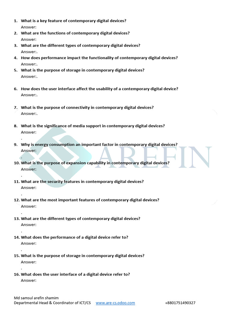 Unit 1 - Chapter 1 - Worksheet | PDF | Information Technology ...