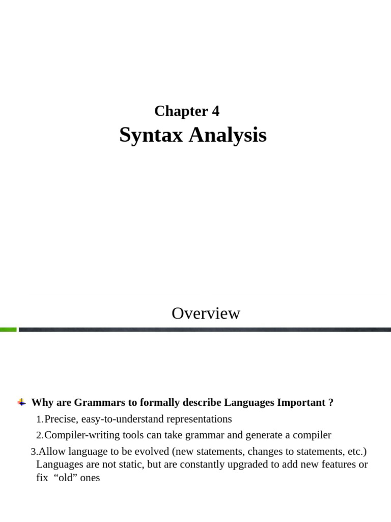 4th - Syntax Analysis | PDF | Parsing | Software Engineering