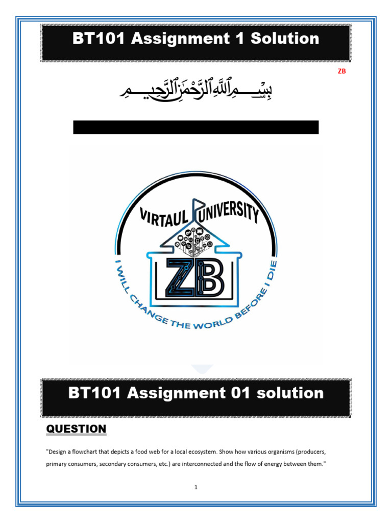 BT101 Assigment 1 Solution 2024 by ZB | PDF | Herbivore | Food Web