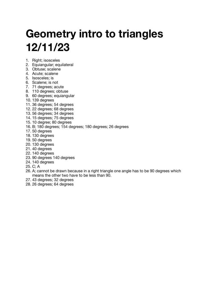 Geometry Intro To Triangles 121123 | PDF