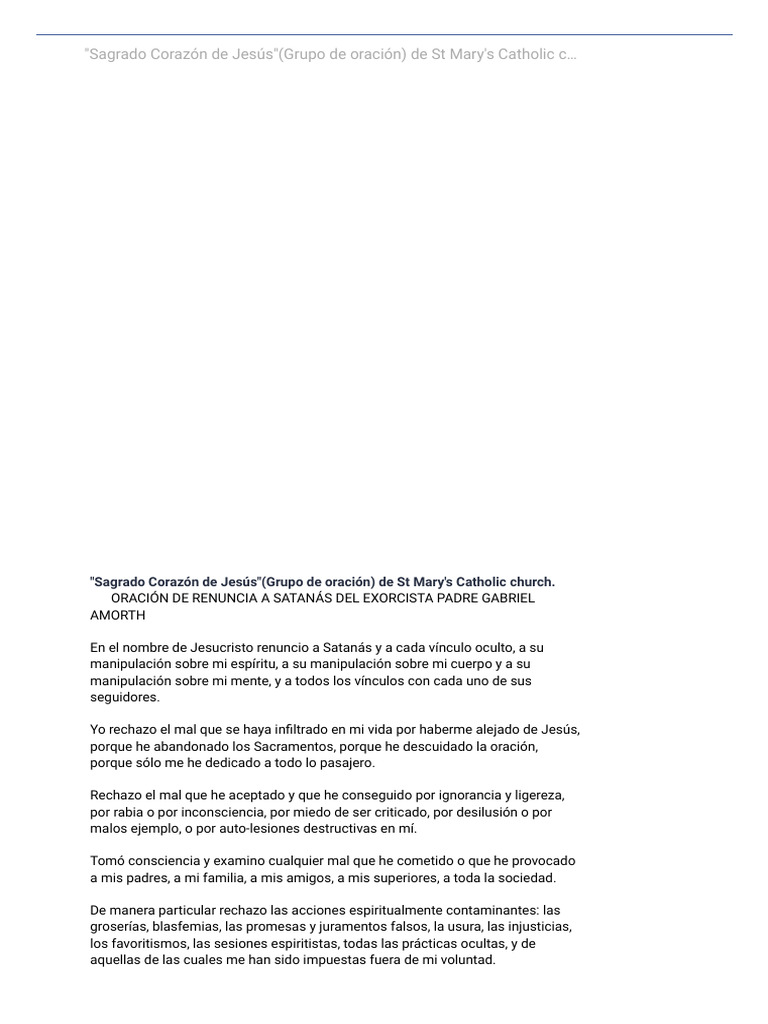 Sagrado Corazón de Jesús - (Grupo de Oración) de ST Mary's Cathol | PDF ...