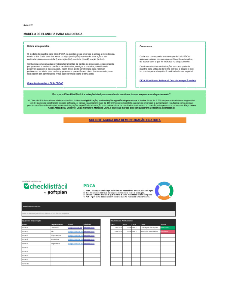 PT MR Checklist Ciclo Pdca | PDF | Negócios