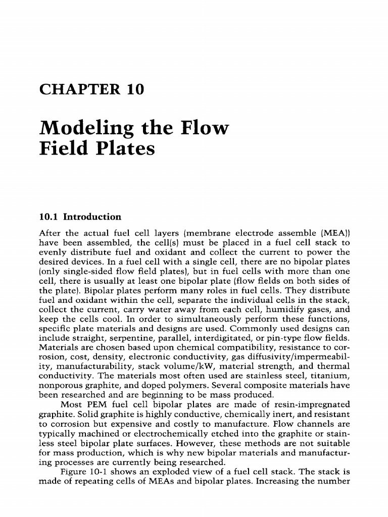 Chapter 10 Modeling The Flow Fi 2008 Pem Fuel Cell Modeling And Simulation Pdf Fuel Cell