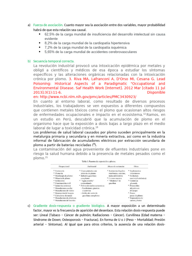 Efectos del Plomo en la Salud Global | PDF | Cáncer | Cáncer de pulmón