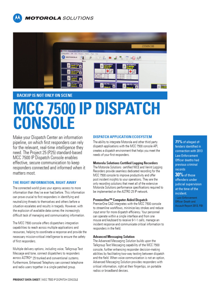 MCC 7500 Ip Dispatch Console Data Sheet | PDF | Command Line Interface ...
