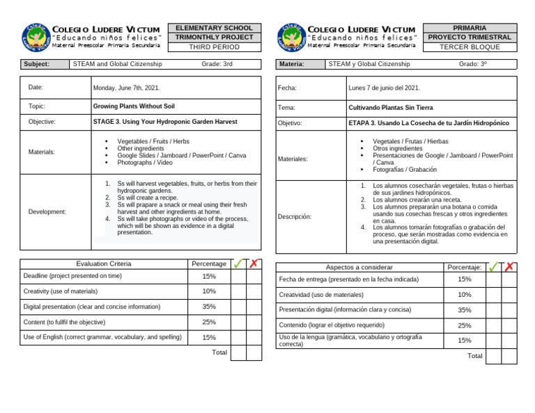 English Project 3RD Grade May | PDF