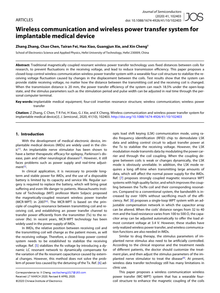Wireless Communication and Wireless Power Transfer System For ...