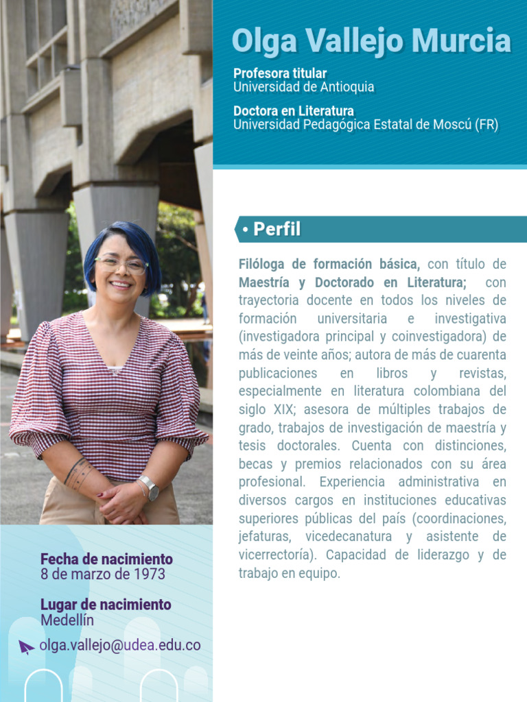 Olga Vallejo Murcia: Trayectoria Académica | PDF | Universidad | Colombia