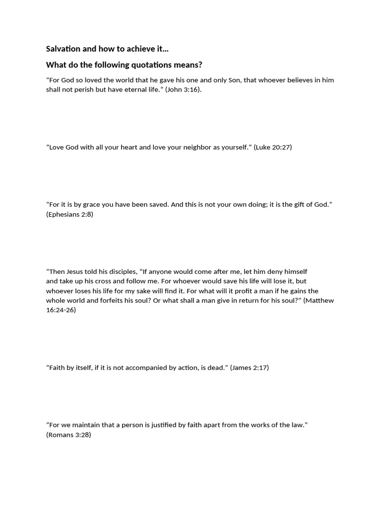 Salvation and How To Achieve It | PDF