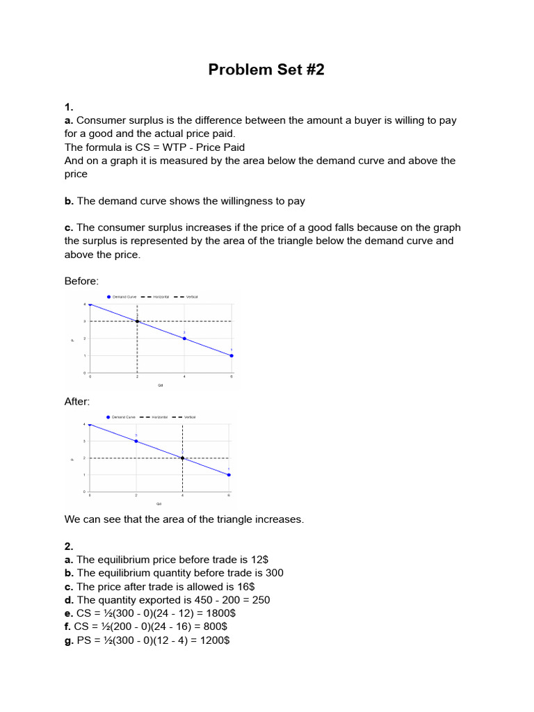 Problem Set #2 | PDF | Economic Surplus | Elasticity (Economics)