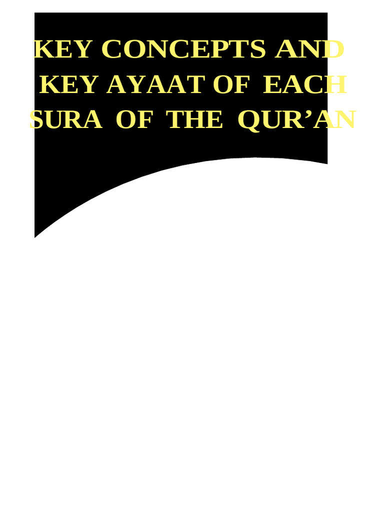 Key Concepts of the Qur'an Suras | PDF | Quran | Islam
