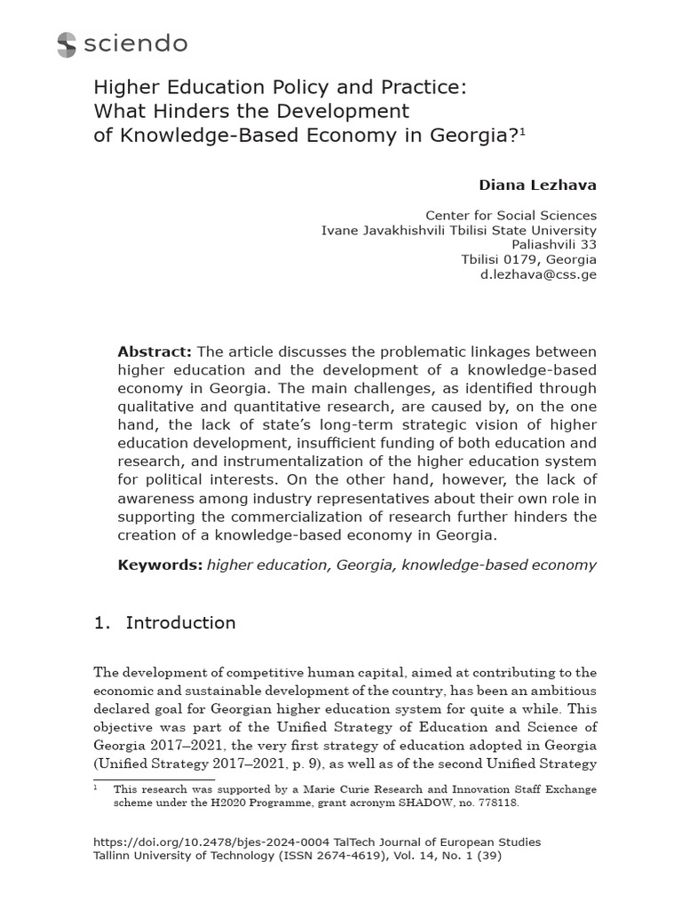 Higher Education Policy and Practice What Hinders The Development of ...