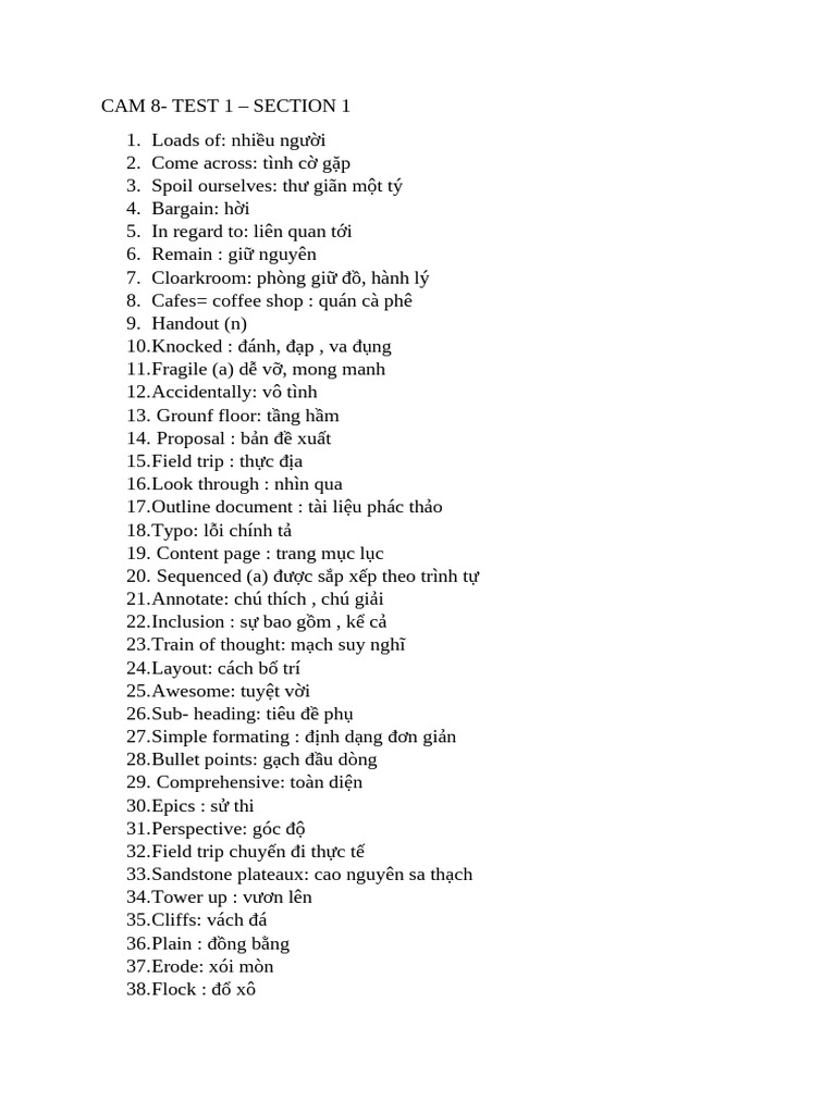 Cam 8 Listening Vocab Pdf