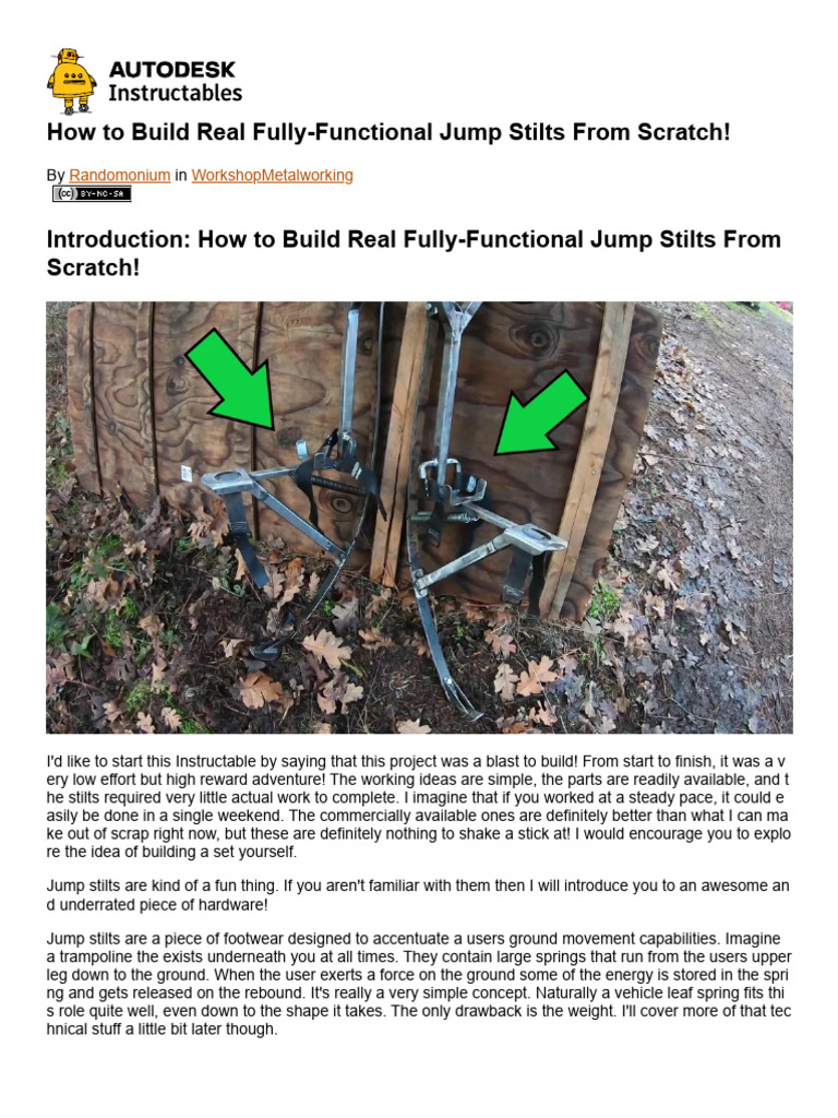 How To Build Real Fully-Functional Jump Stilts From Scratch! - 9 Steps ...