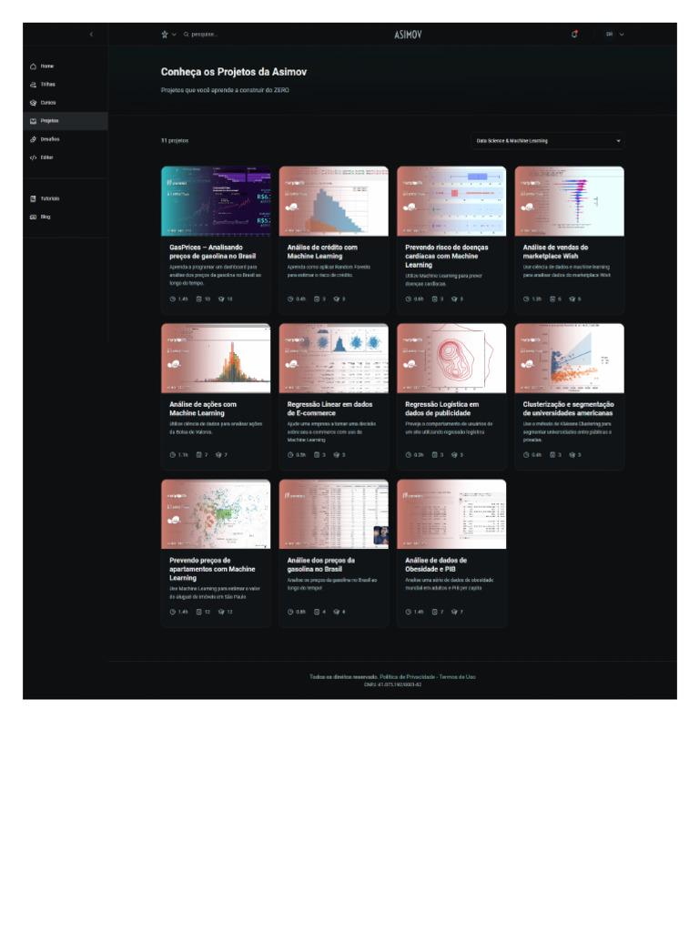 Projetos da Asimov_Data Science_Machine_Learning | PDF