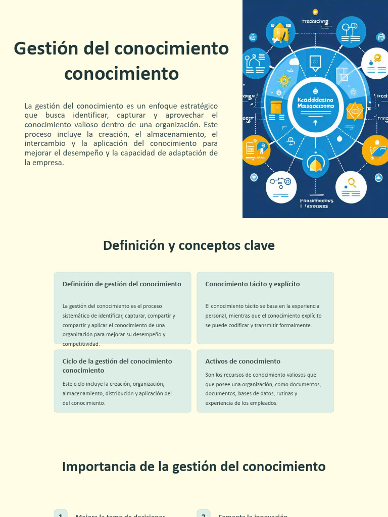 U3 Presentación La Gestión Del Conocimiento | PDF | Conocimiento administrativo | Conocimiento