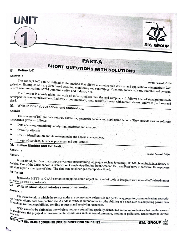 Iot Unit 1 R20 | PDF