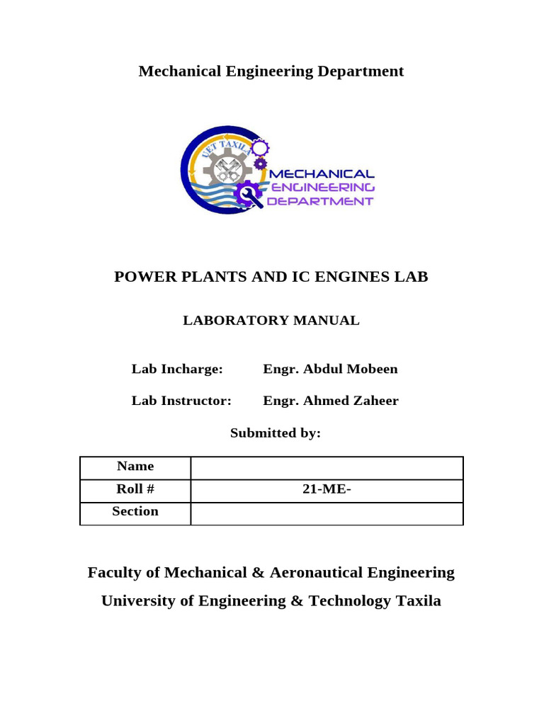 Title Page_PP & IC Engines Lab | PDF
