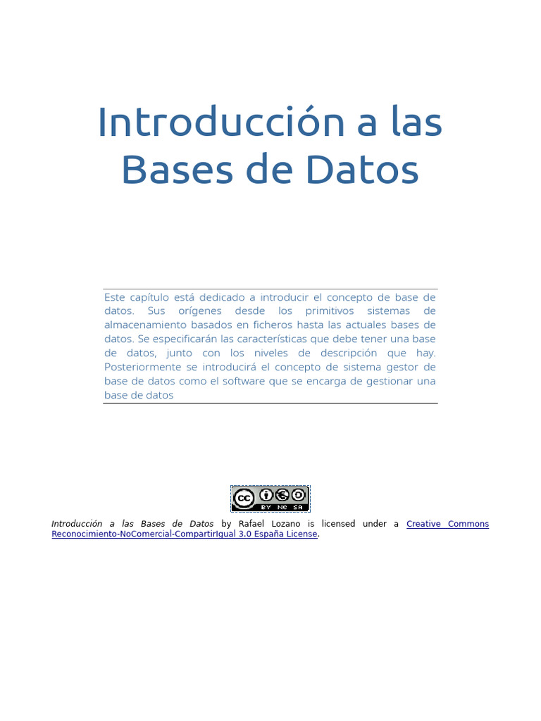 01 Introducción A Las BBDD | PDF | Bases de datos | Archivo de computadora