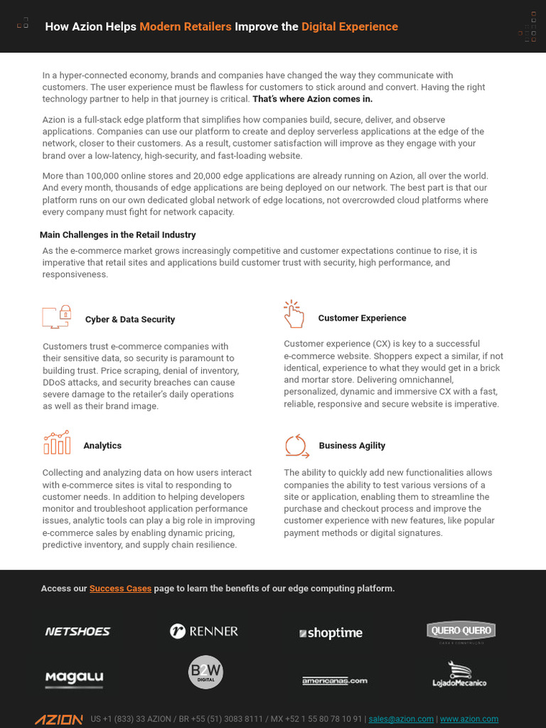 Retail Industry Challenges and Solutions | PDF | E Commerce | Cache (Computing)