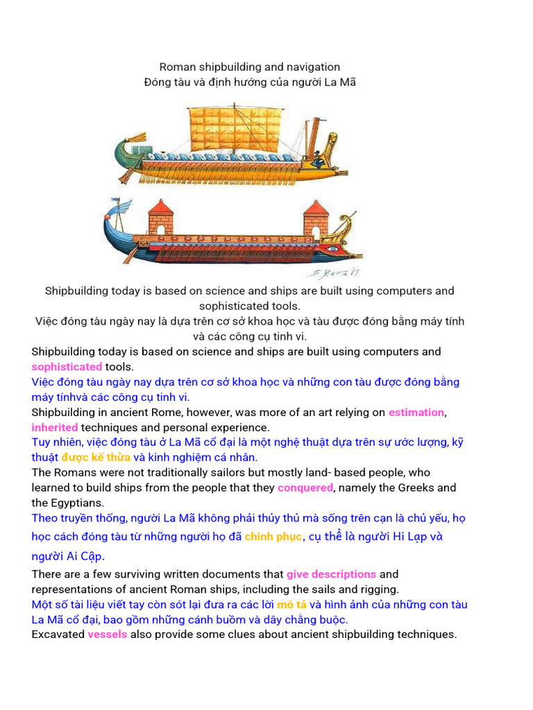 Roman Shipbuilding and Navigation | PDF
