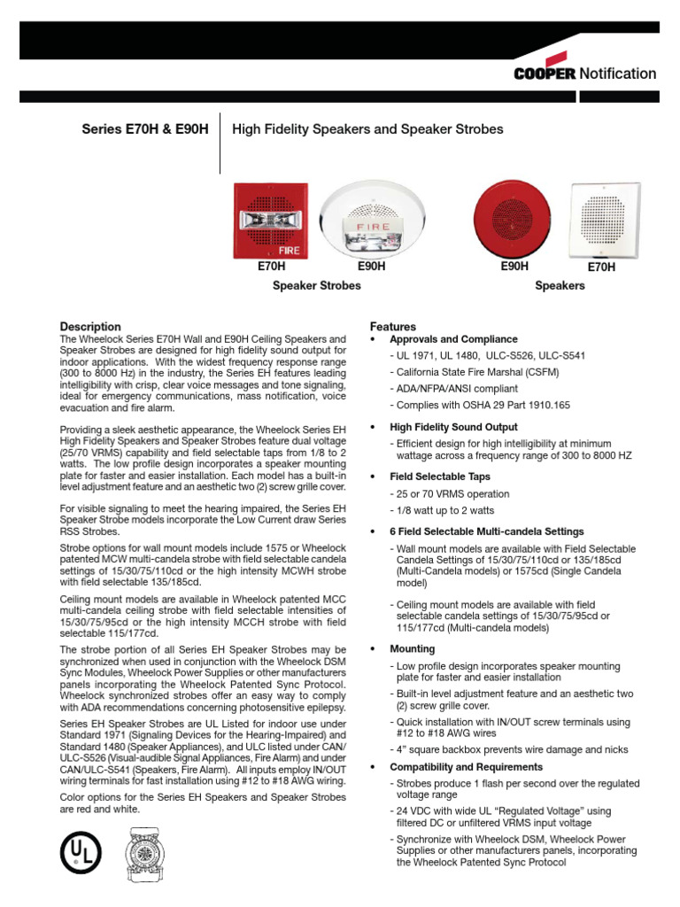 E70H-24MCW | PDF | Loudspeaker | Electrical Engineering