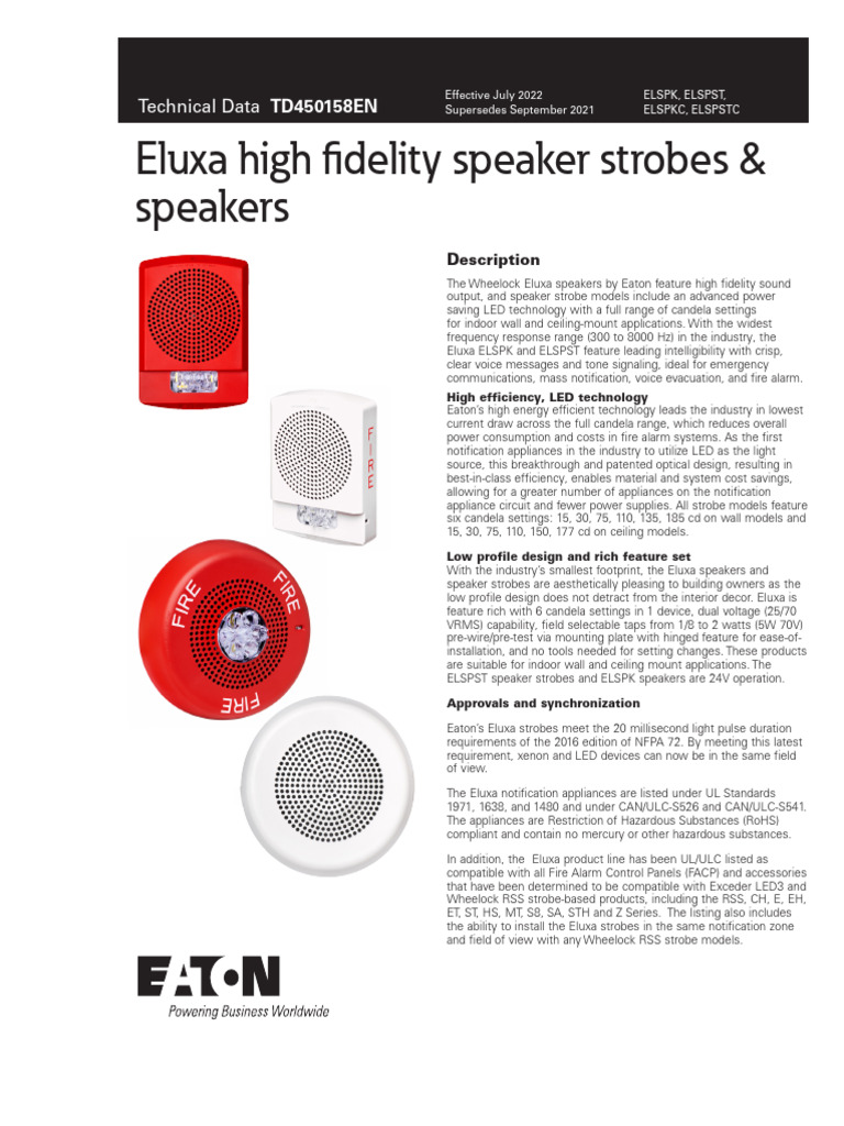 Eluxa - Speaker & Speaker-Strobe | PDF | Loudspeaker | Electronics