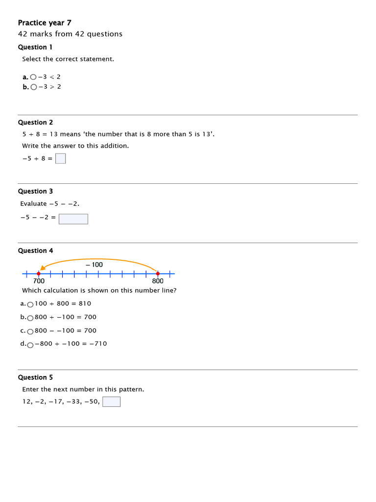 Practice-year-7- | PDF | Numbers | Significant Figures